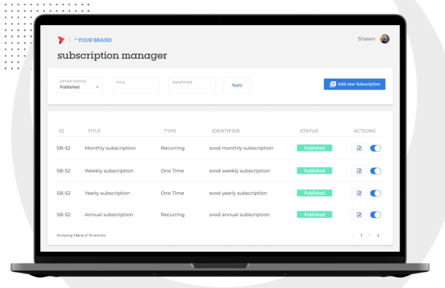 Enveu OTT Subscription Manager